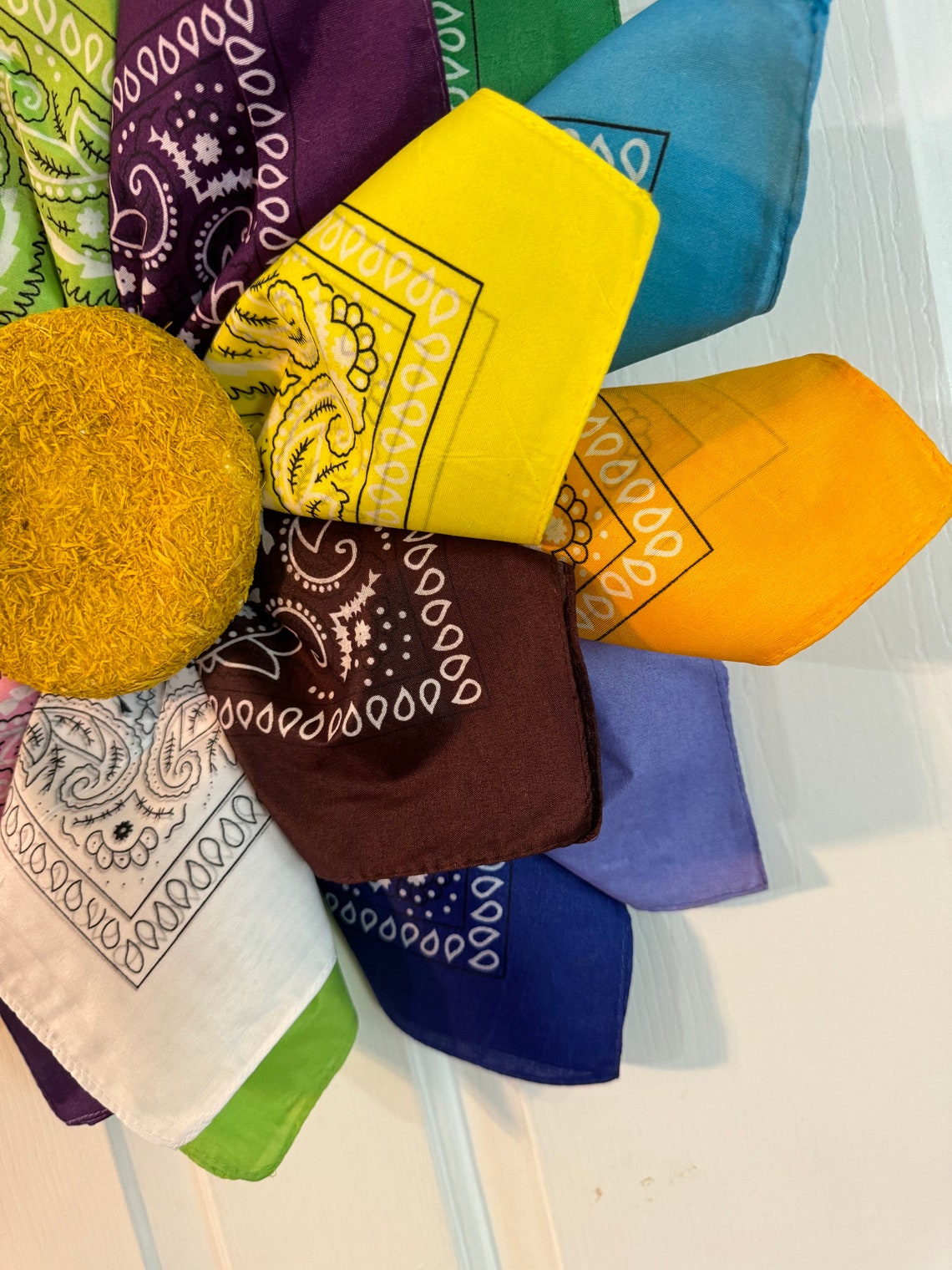 Bandana Wreath, Made With Cotton Bandanas. Multi Colored. Creative Fun ...