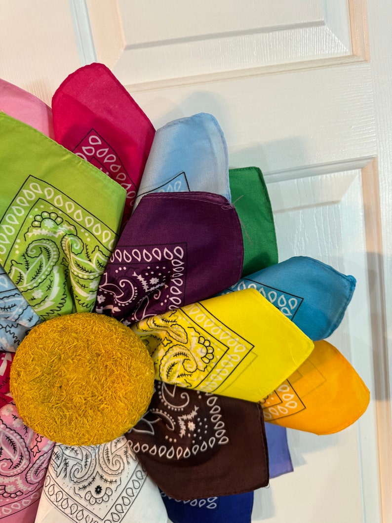 Bandana Wreath, Made With Cotton Bandanas. Multi Colored. Creative Fun ...