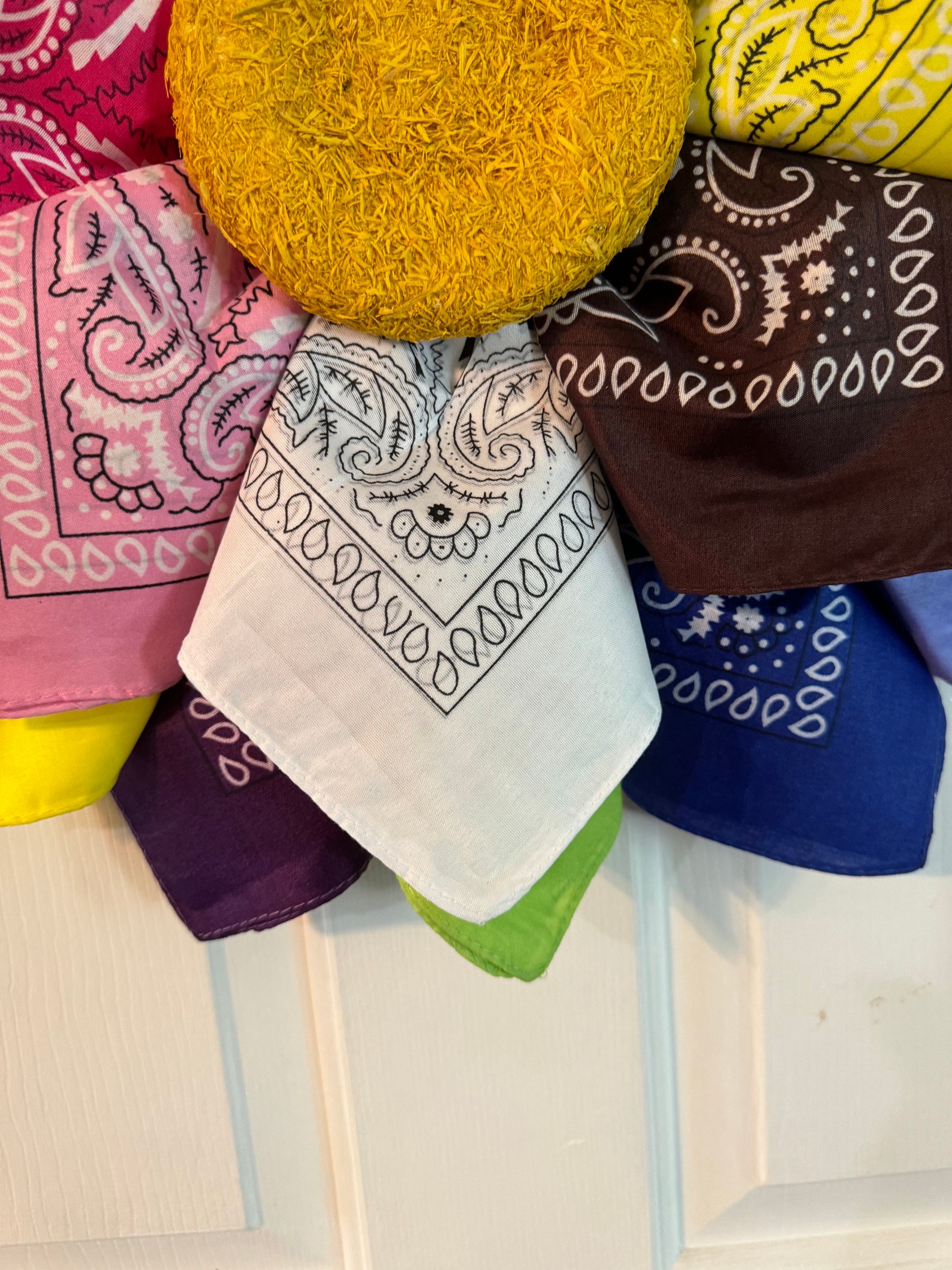 Bandana Wreath, Made With Cotton Bandanas. Multi Colored. Creative Fun ...