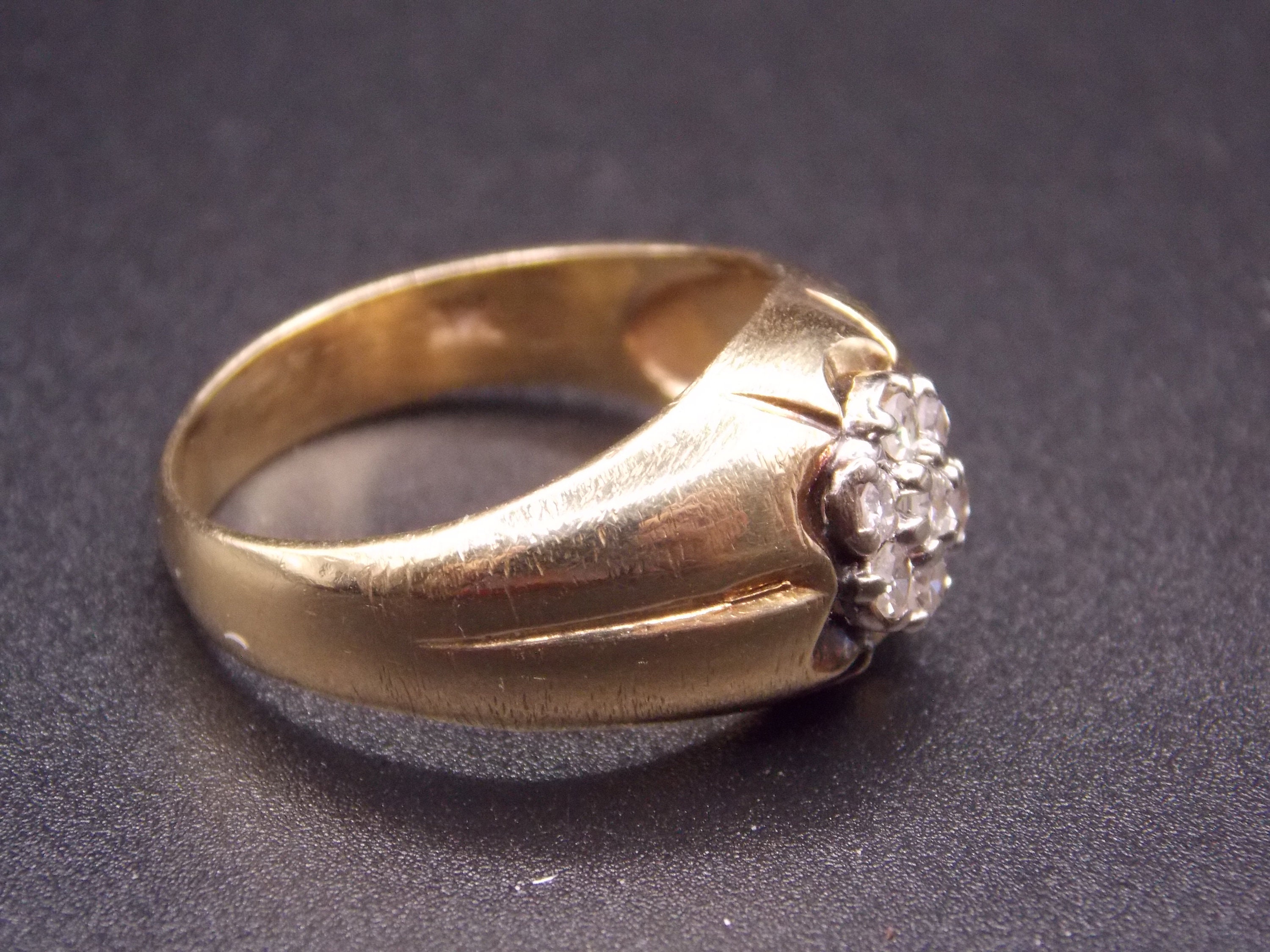 Vintage 14k Gold Men's Diamond Ring - Etsy