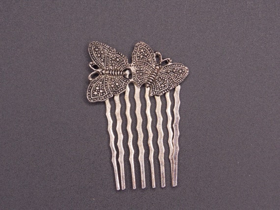 Small Vintage Butterflies Hair Comb - Gem