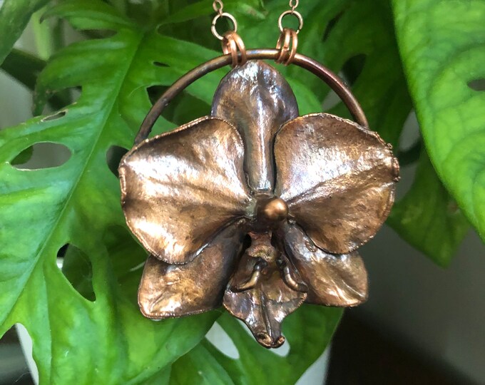 REAL Orchid, Electroformed Copper Necklace, Nature Gift, Perfect for ...