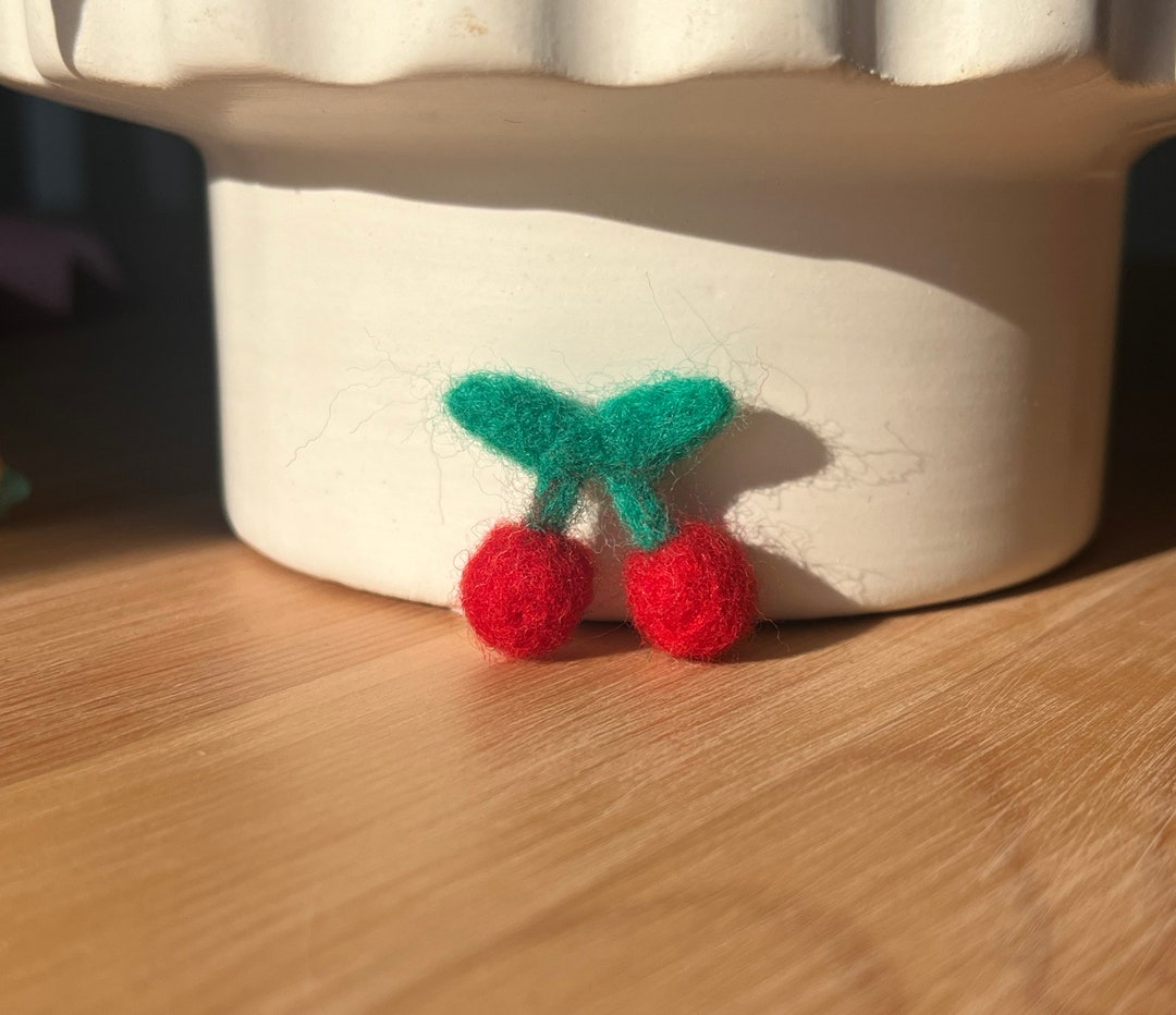 Mini Needle Felted Cherries - Etsy