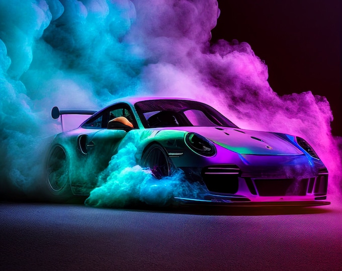 Abstract Neon Lamborghini Wall Art - Etsy Canada