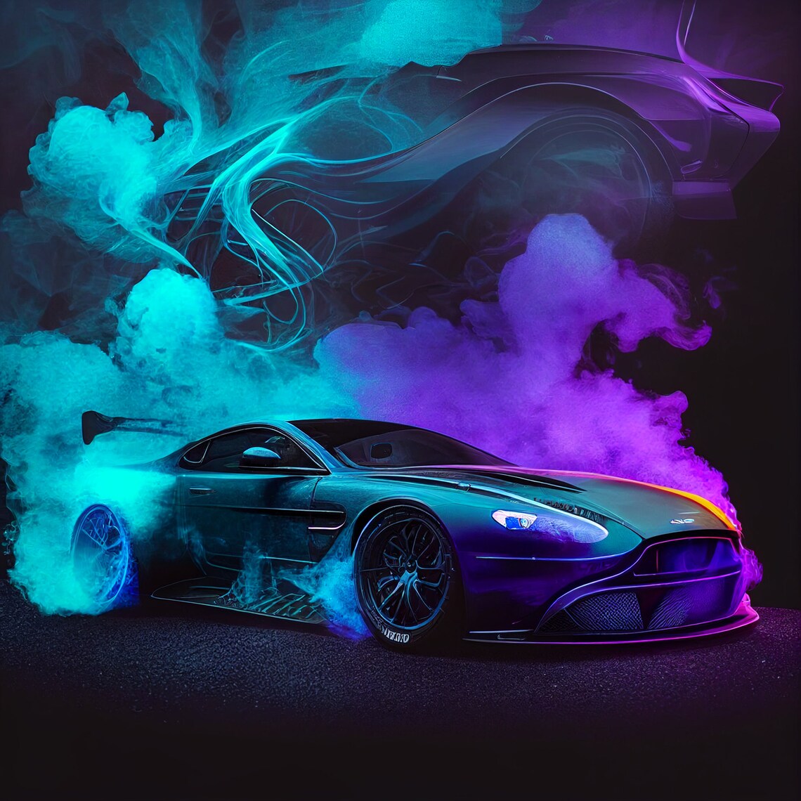 Aston Martin Neon Art Bundle - Set of 5 Digital Prints - Etsy