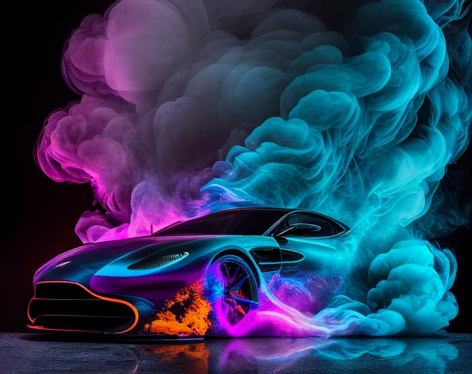 Abstract Neon Lamborghini Wall Art - Etsy Canada
