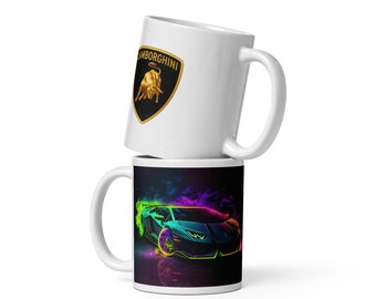 Neon Lamborghini in the City Wall Art - Etsy