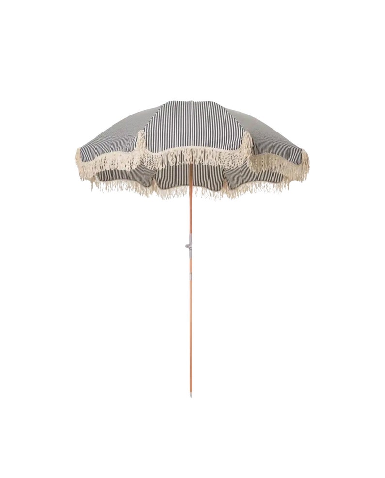 Luxury Beach Umbrella navy and White Striped - Etsy
