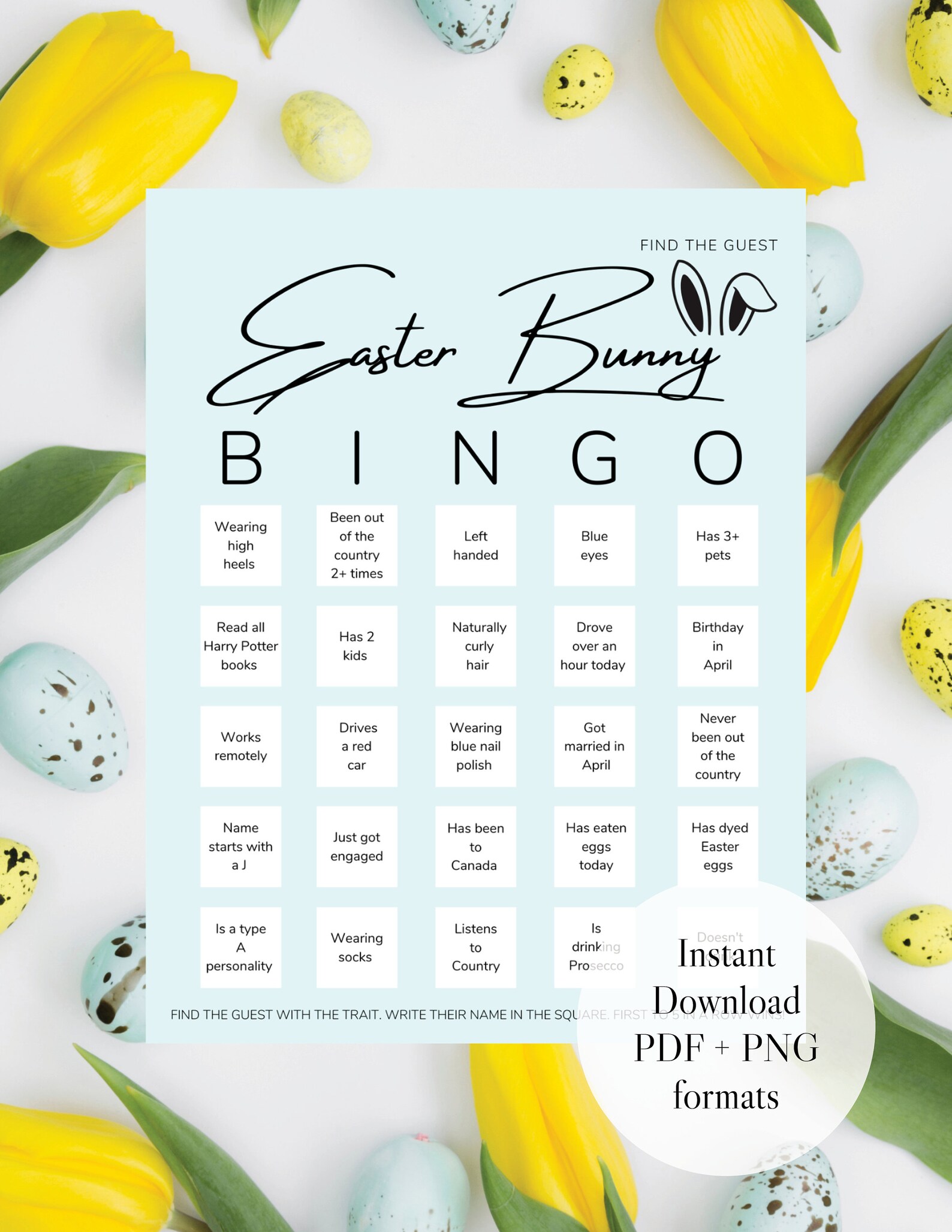 Easter Games - Easter Bunny Bingo - Easter - Instant Download - Etsy