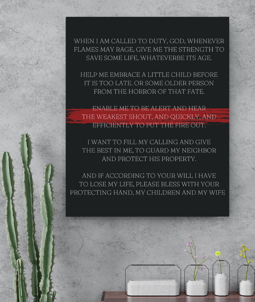 Fireman's Prayer - Firefighter Wall Art - Firefighter Decor - Instant ...