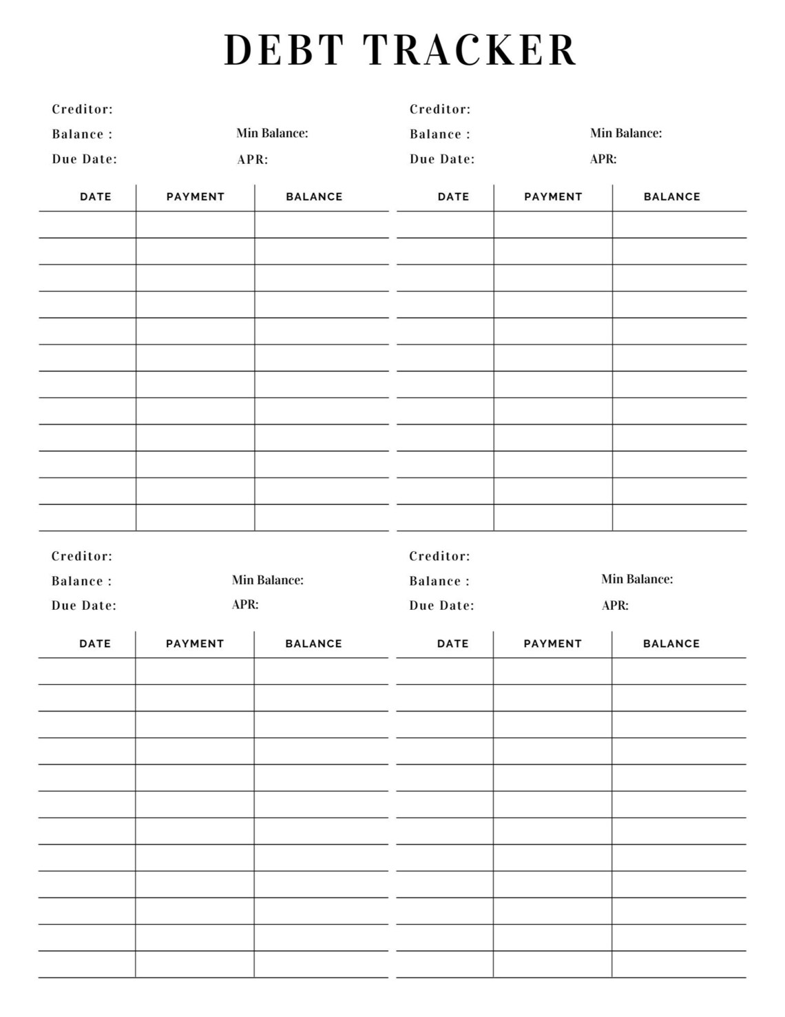 Debt Tracker Download Digital Custom Money Saver - Etsy