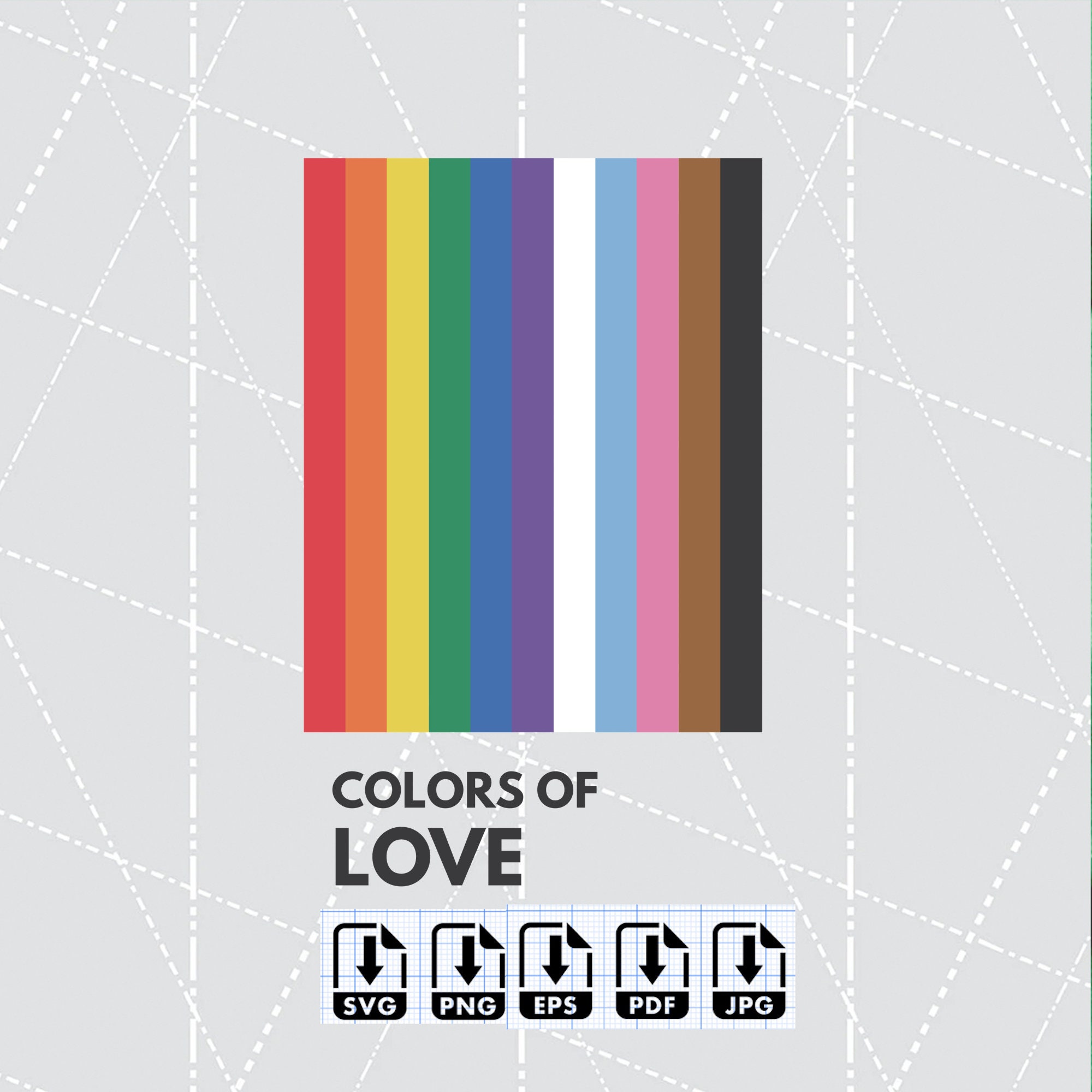Colors of Love With Rainbow Flag SVG LBGTQ Digital Download Svg-png-eps ...