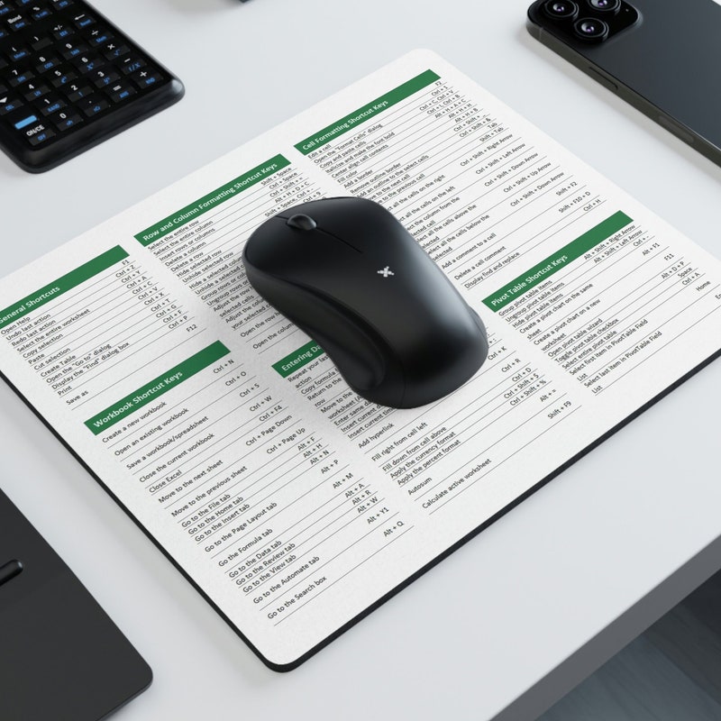 Excel Cheat Sheet Desk Mat - Etsy
