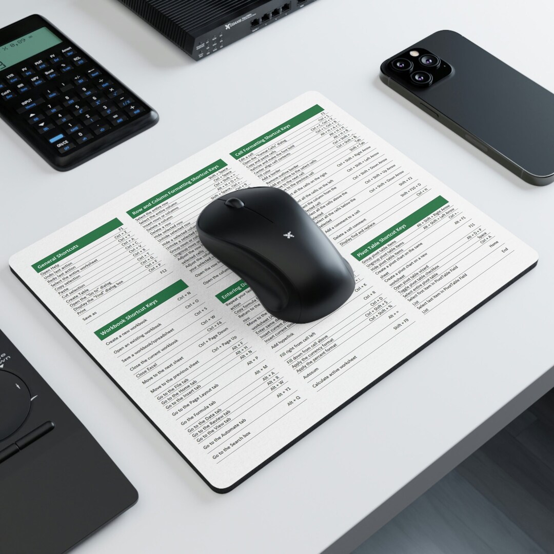 Excel Shortcuts Mouse Pad | Coworker Gift | Accountant Gift | Nerd Gift ...