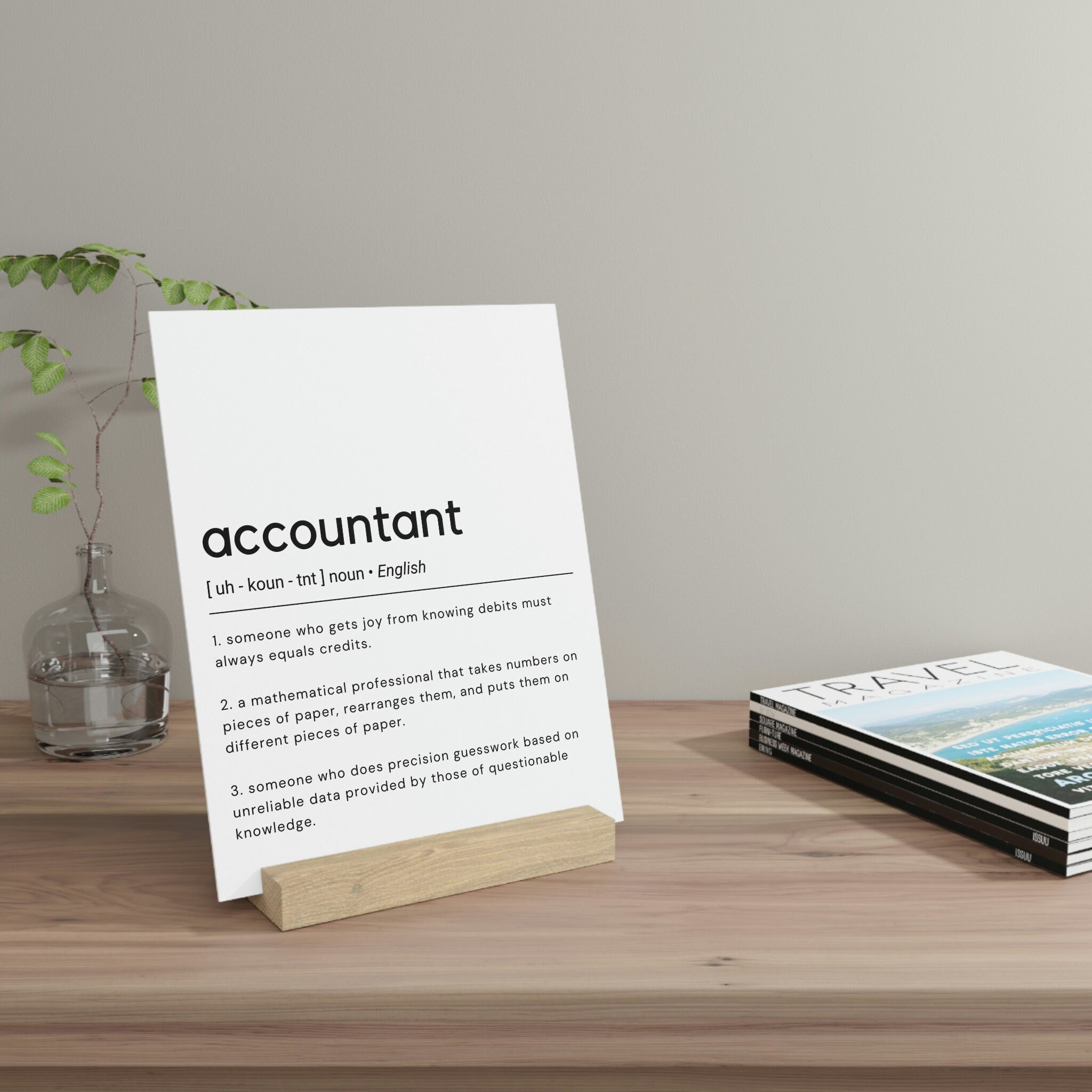 Funny Accountant Definition Stand Accountant Office Decor Art ...