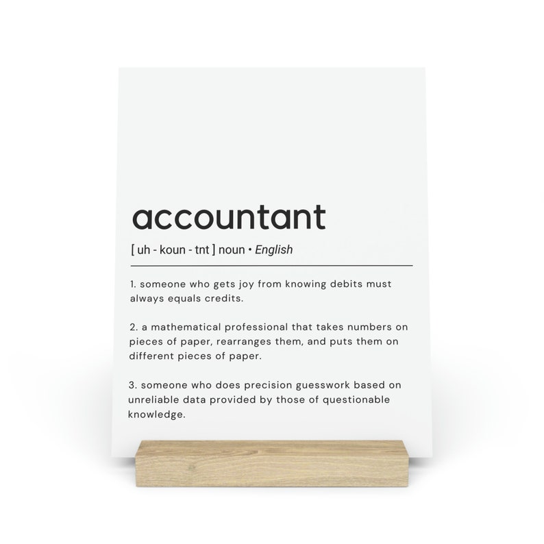 Funny Accountant Definition Stand Accountant Office Decor Art ...