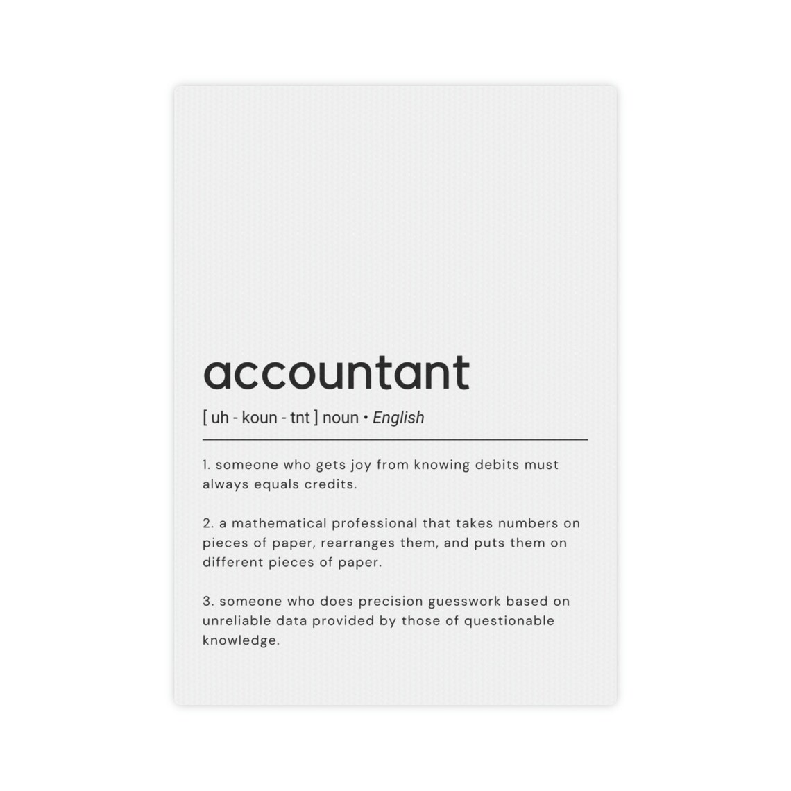 Accountant Definition Canvas Photo Tile | Accountant Gift | Accountant ...
