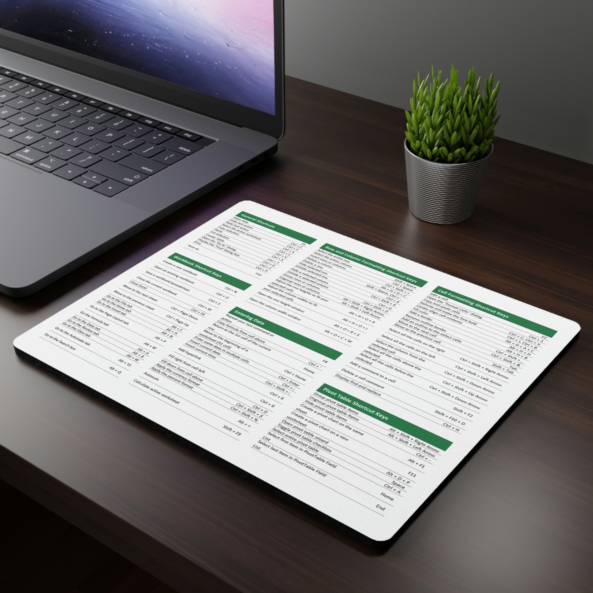 Excel Shortcuts Mouse Pad | Coworker Gift | Accountant Gift | Nerd Gift ...