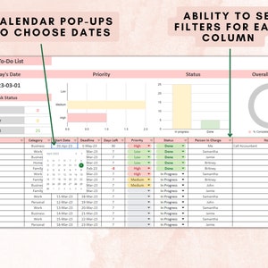 To Do List Google Sheets Template | Task Tracker | Task Planner ...