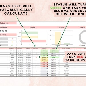 To Do List Google Sheets Template | Task Tracker | Task Planner ...