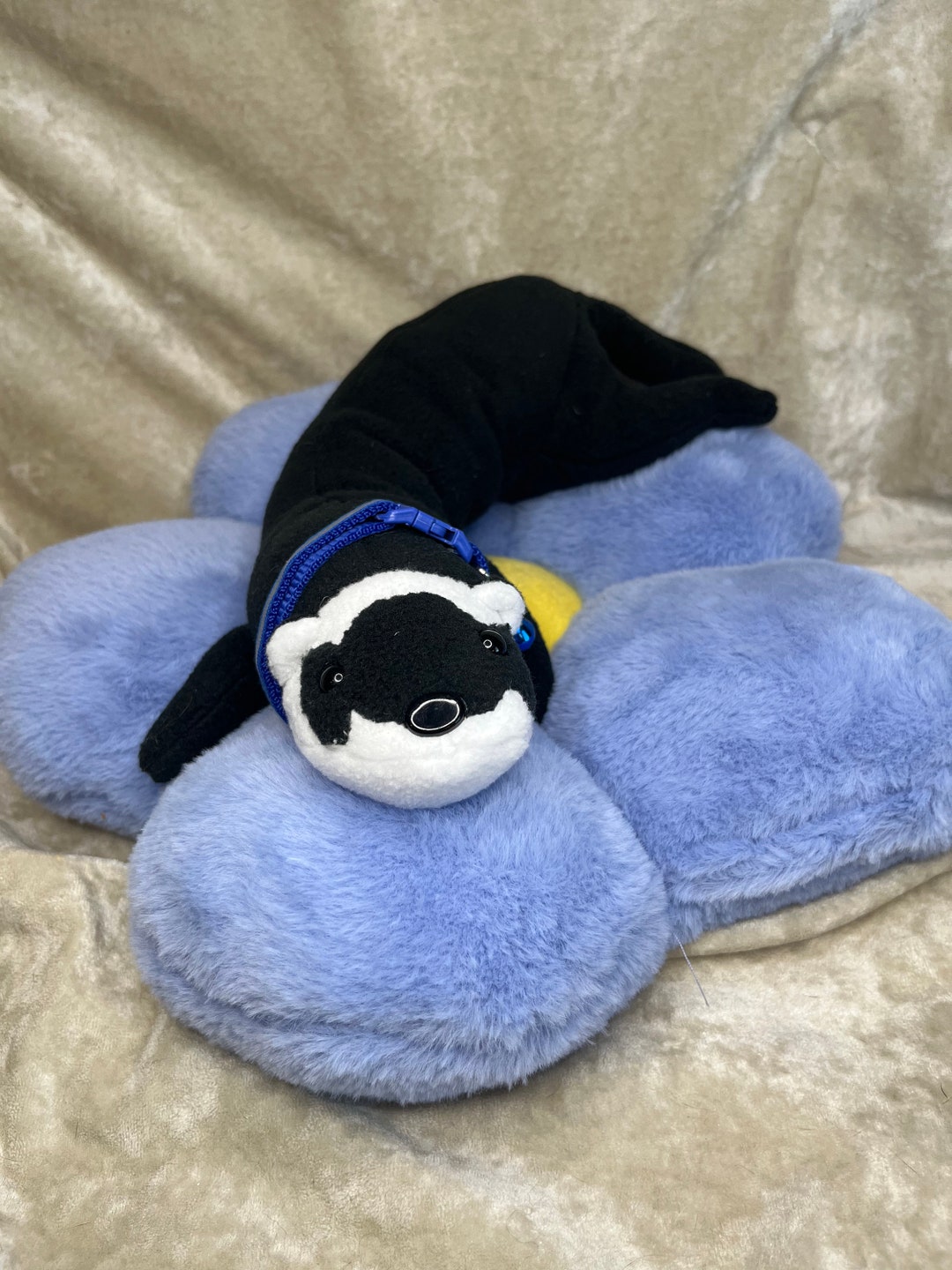 Bronze Level Weighted Floppy Black and White Ferret Soft and Cuddly ...