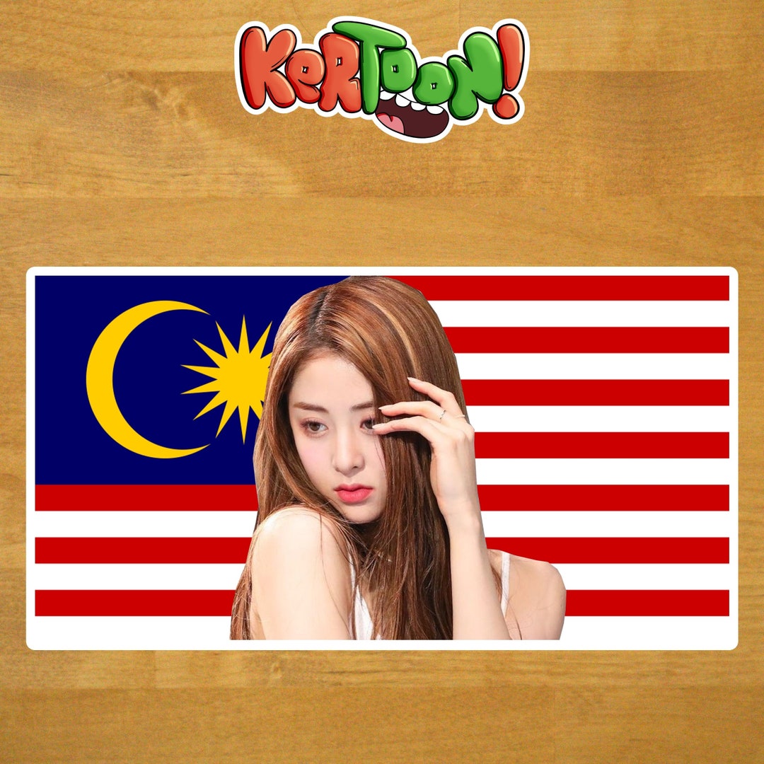Yunjin Le Sserafim Malaysian Flag Kpop Artwork Laminated Vinyl Waterproof Die-cut Sticker Pack ...