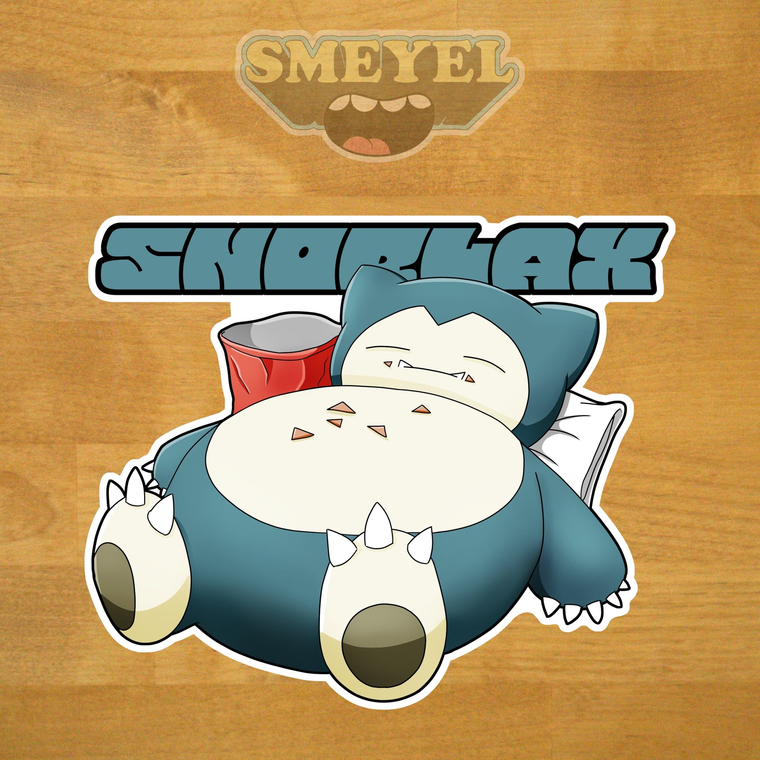 Snorlax Pokemon Cartoon Graffiti Artwork Laminated Vinyl Waterproof Die ...