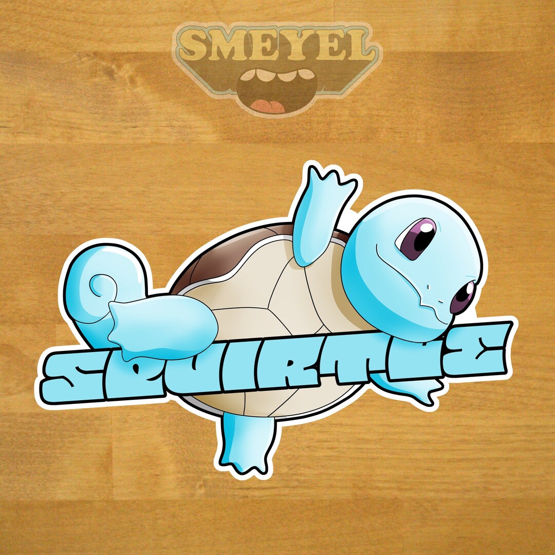 Squirtle Pokemon Cartoon Graffiti Artwork Laminated Vinyl Waterproof ...