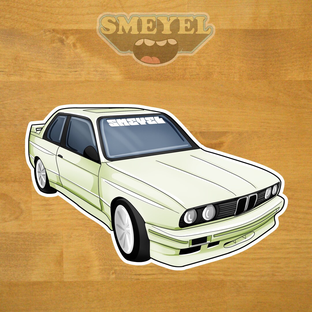 BMW E30 M3 Offwhite Cartoon Graffiti Artwork Laminated Vinyl Waterproof ...
