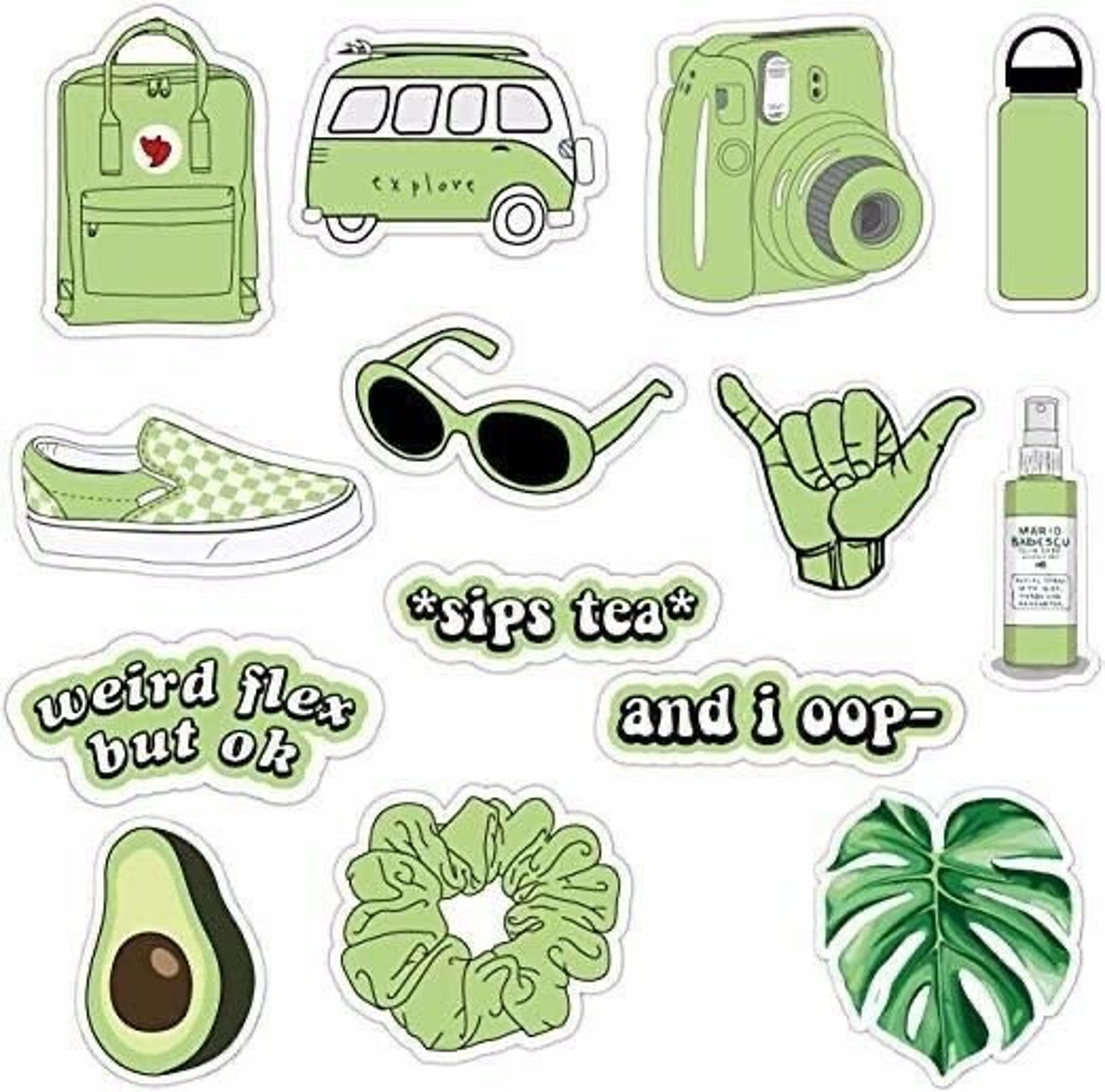 Preppy Green Stickers - Etsy