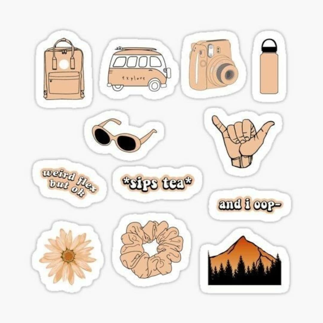 Preppy Orange Stickers - Etsy