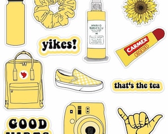 Yellow Stickers - Etsy