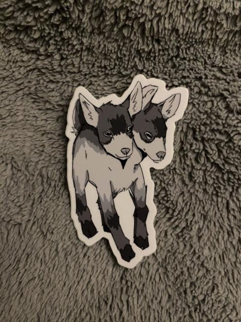 Twice as Many Stars Two Headed Farm Animal Sticker 3in calf, Kid, Lamb ...