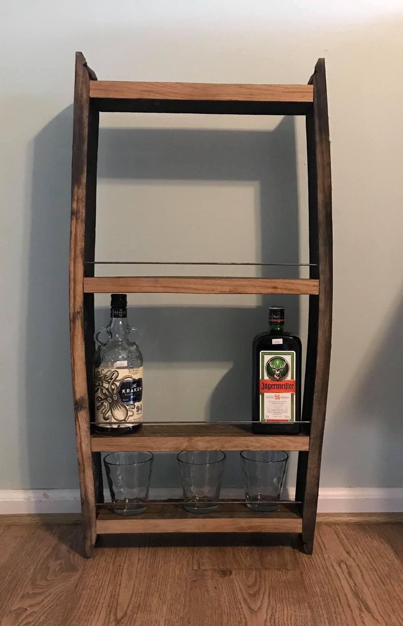 Bourbon Barrel Liquor Shelf - Etsy