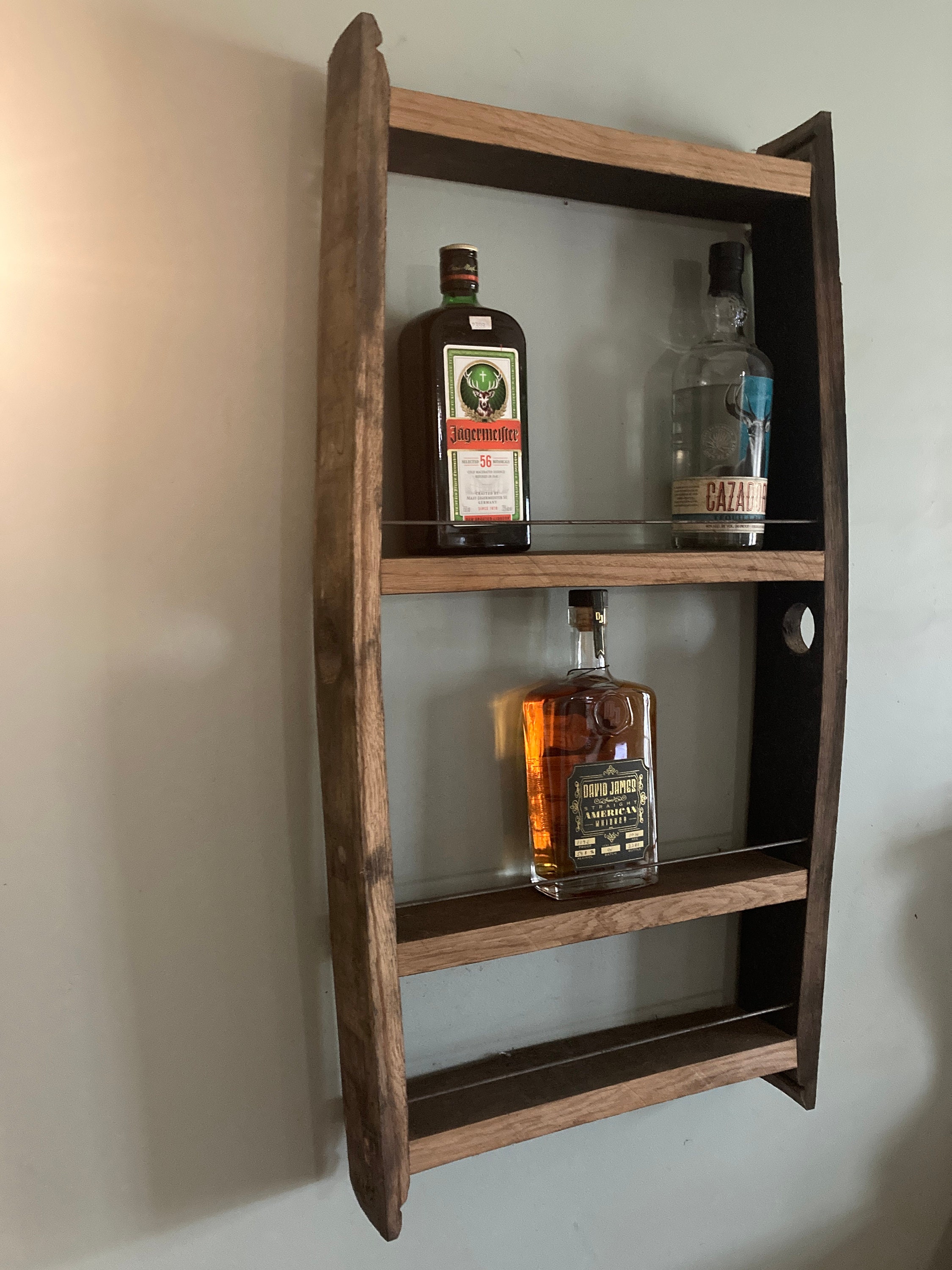 Bourbon Barrel Liquor Shelf - Etsy