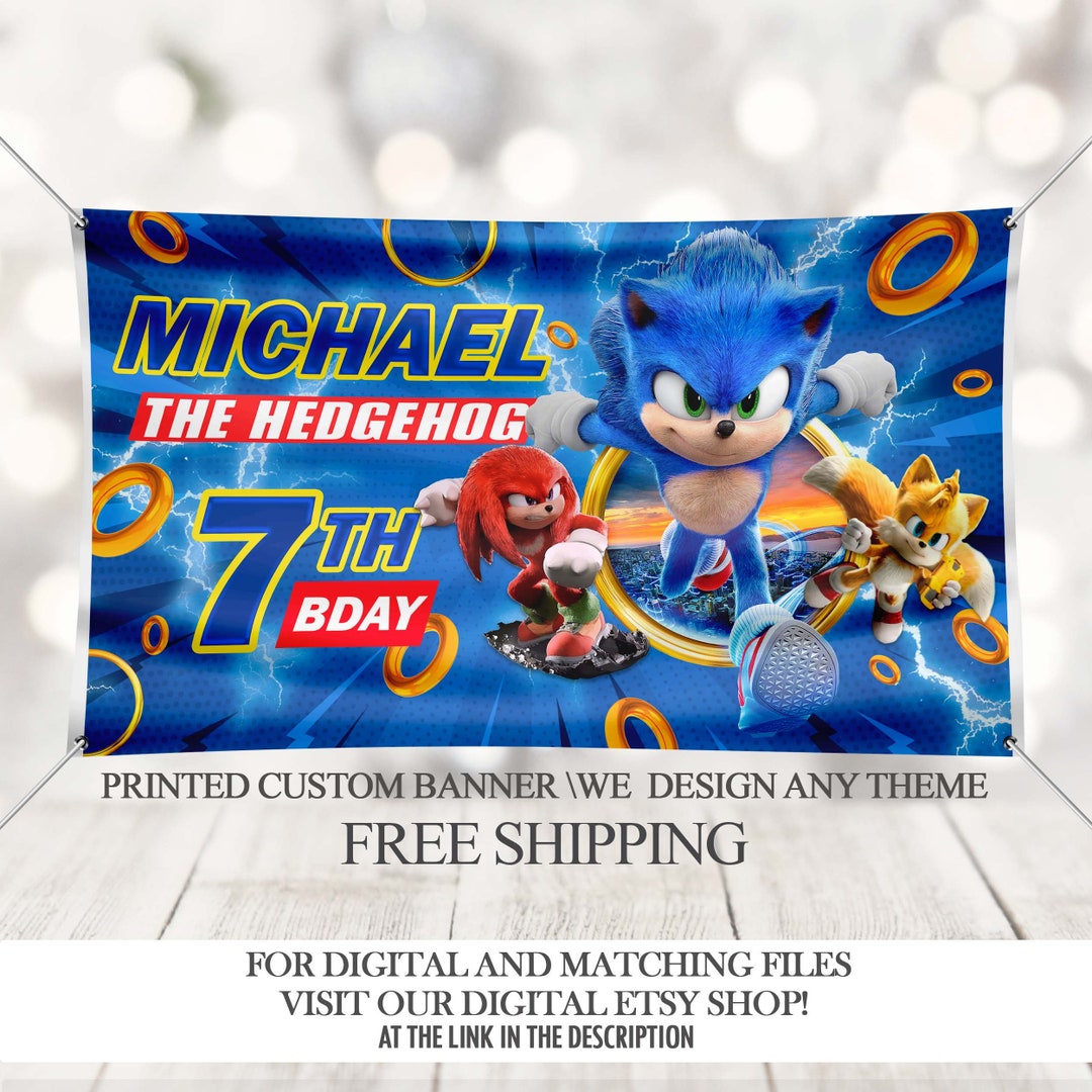 Sonic Happy Birthday Banner Personalized Birthday Banner - Etsy
