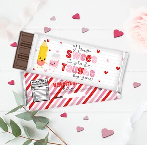 Happy Valentine's Day Teacher Chocolate Candy Bar Wrapper Template ...