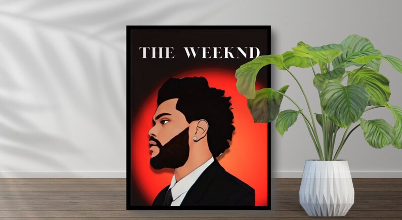 The Weeknd Poster, Cartoon Celebrity Poster, Aura Poster, Digital ...