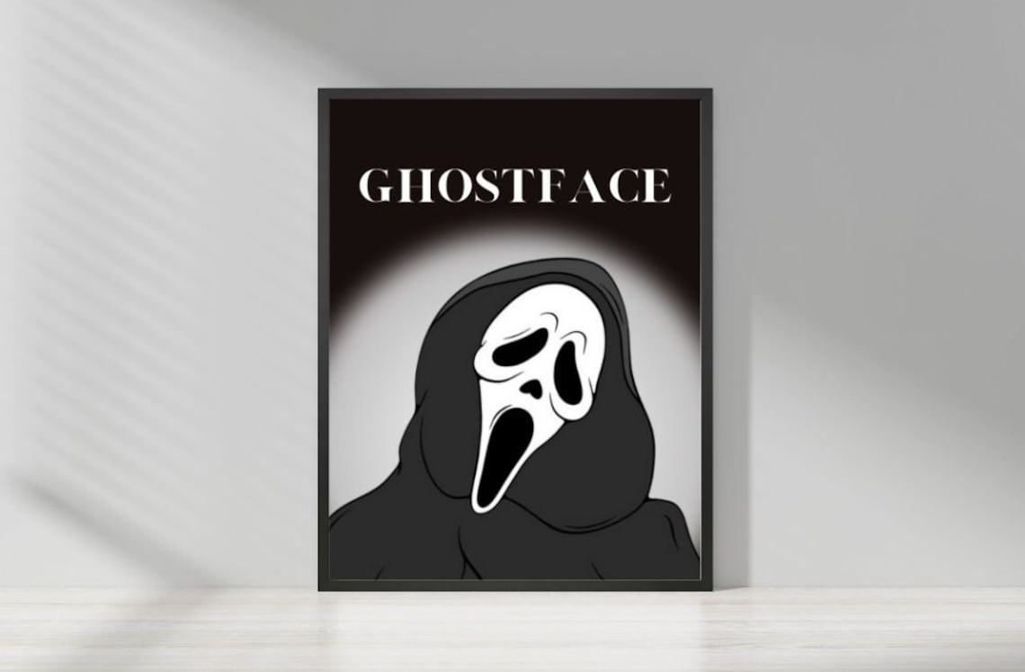 Ghostface Poster Cartoon Movie Poster Aura Poster Digital - Etsy
