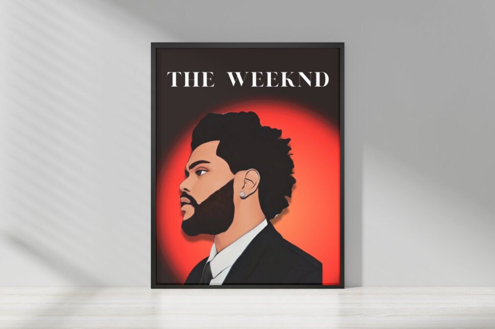 The Weeknd Poster, Cartoon Celebrity Poster, Aura Poster, Digital ...