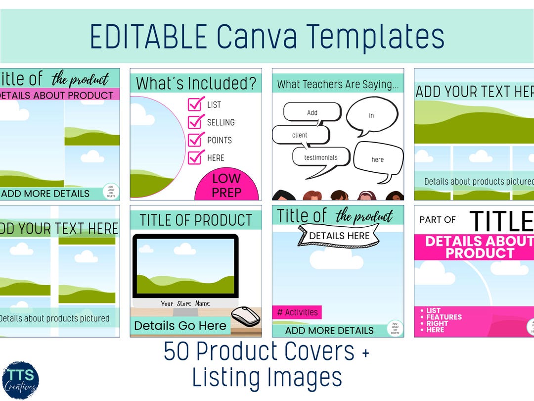 Editable Canva Templates for Teacher Sellers - TPT & Etsy Mockup ...