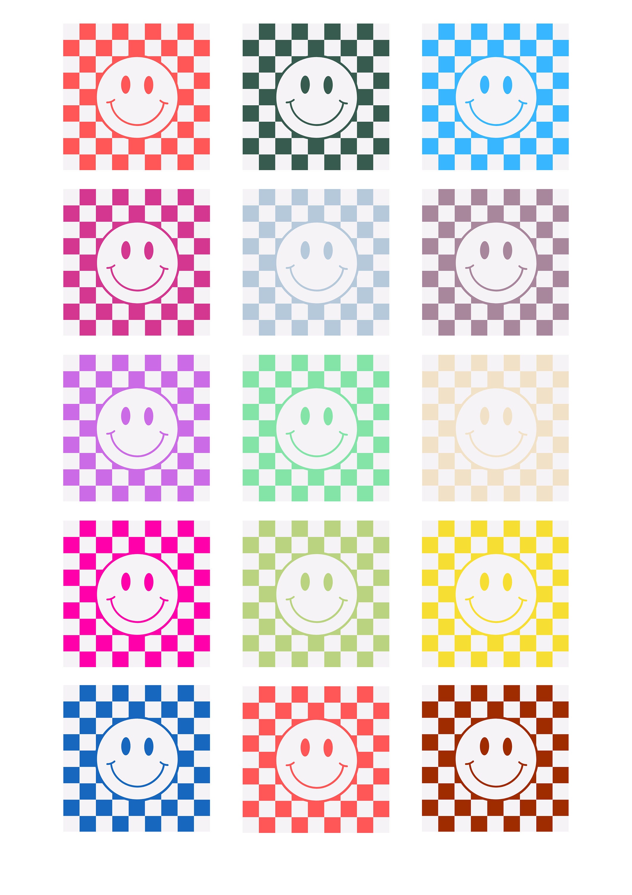 Smiley Face Svg Bundle, Checkered Smiley Face Svg, Smiley Face,png,svg ...