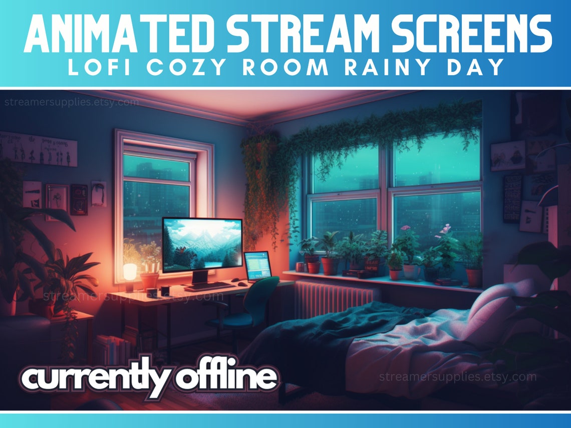 Lofi Twitch Overlay ANIMATED Lofi Stream Overlay Lofi Cozy - Etsy