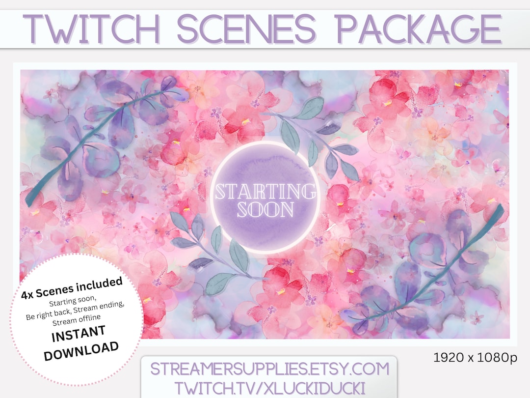 Aesthetic Floral Abstract Twitch Scenes Pack | Cute Colorful Vibrant ...