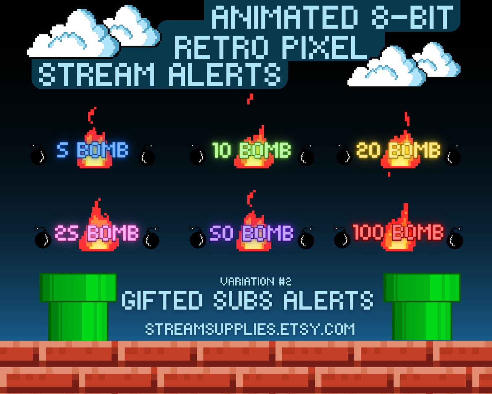 ANIMATED Twitch Alerts 8bit Stream Alerts Retro Twitch Alerts - Etsy