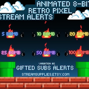 ANIMATED Twitch Alerts 8bit Stream Alerts Retro Twitch Alerts Y2k ...