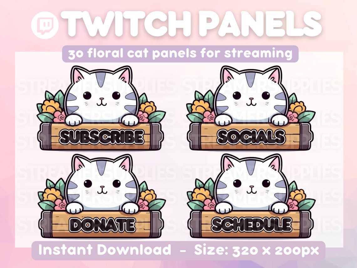 About Me Panel Twitch | Twitch Panels Cat, Flower Twitch Panels, Cozy ...