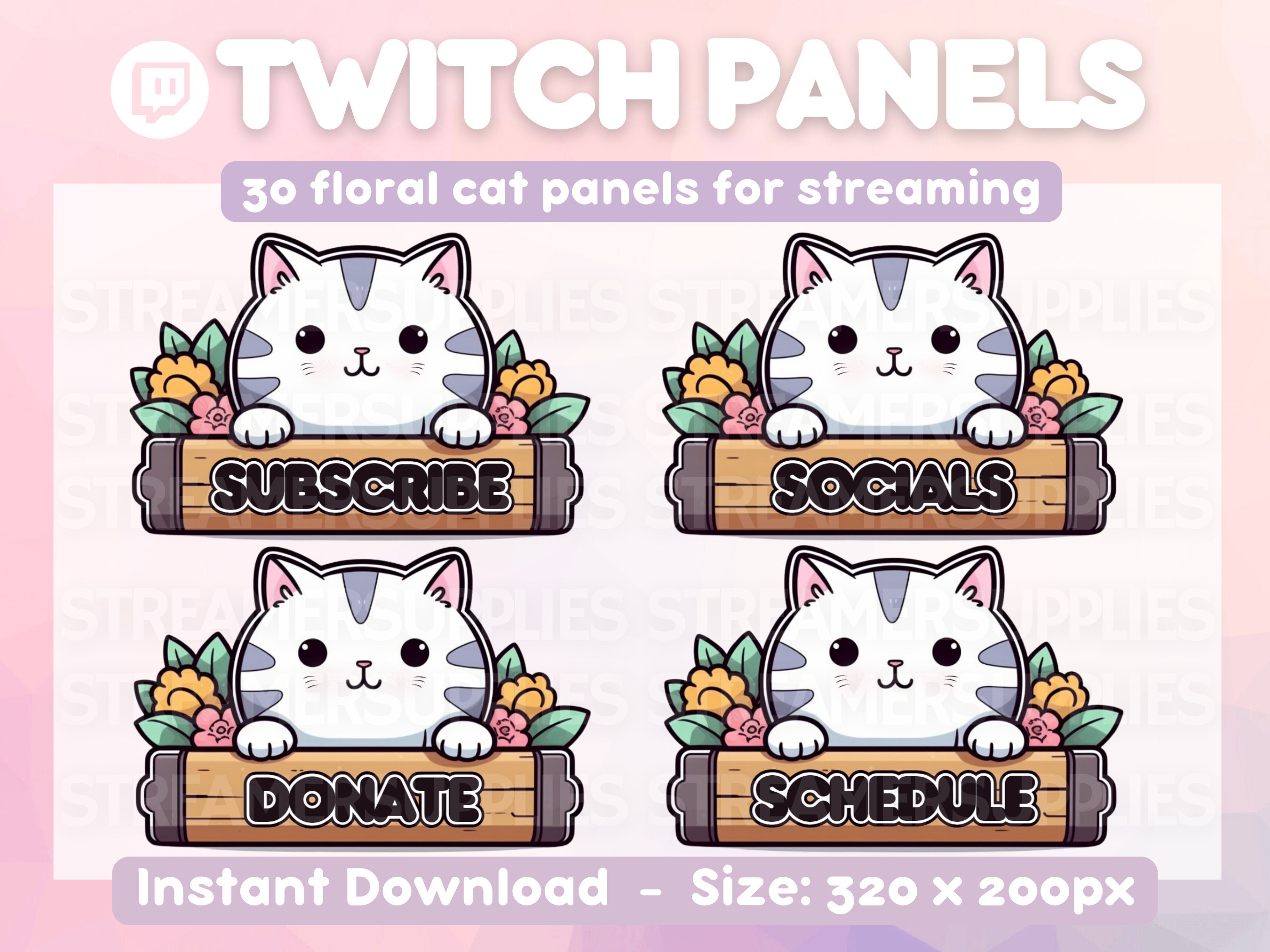 About Me Panel Twitch | Twitch Panels Cat, Flower Twitch Panels, Cozy ...