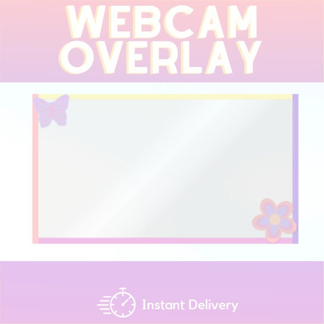 WEBCAM OVERLAY for Twitch | Cute Retro Pastel Facecam Border | Rainbow ...