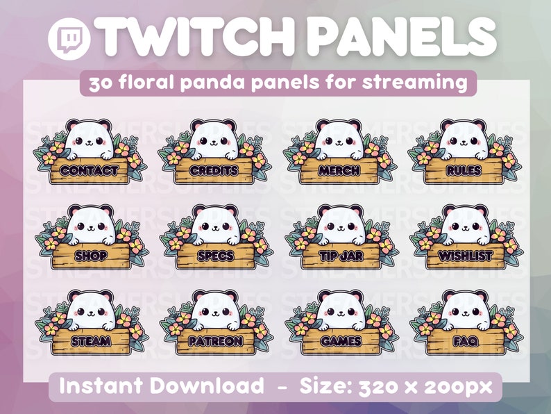About Me Panel Twitch | Twitch Panels Panda, Flower Twitch Panels Cute ...